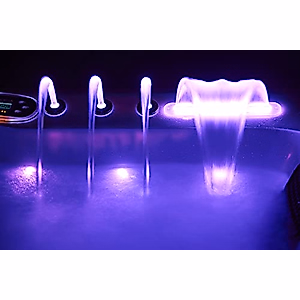 KOOSOM Luxury Hot Tub 6 Person Jakuzi Whirlpool Outdoor Spa Tub Freestanding Bathtub in Garden, 72 Jets Massage for 78-Inch Square with LED Lights, White Cloud and Black