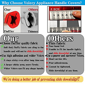 Volecy Refrigerator Door Handle Covers, Set of 5 Washable Kitchen Decors Keep Appliance Clean for Fridge Microwave Stove Bathroom Keep Off Stains Dust Fingerprint Prevent Spread (Black)