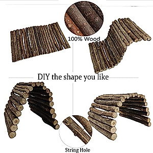 Hamiledyi Large Reptile Hideout Wood Bridge Ladder Hiding Hut Bearded Dragon Hammock Lizards Habitat Decor Climbing Accessories Tortoise Hide Cave Toy for Gecko Snake Chameleon Gecko Iguana