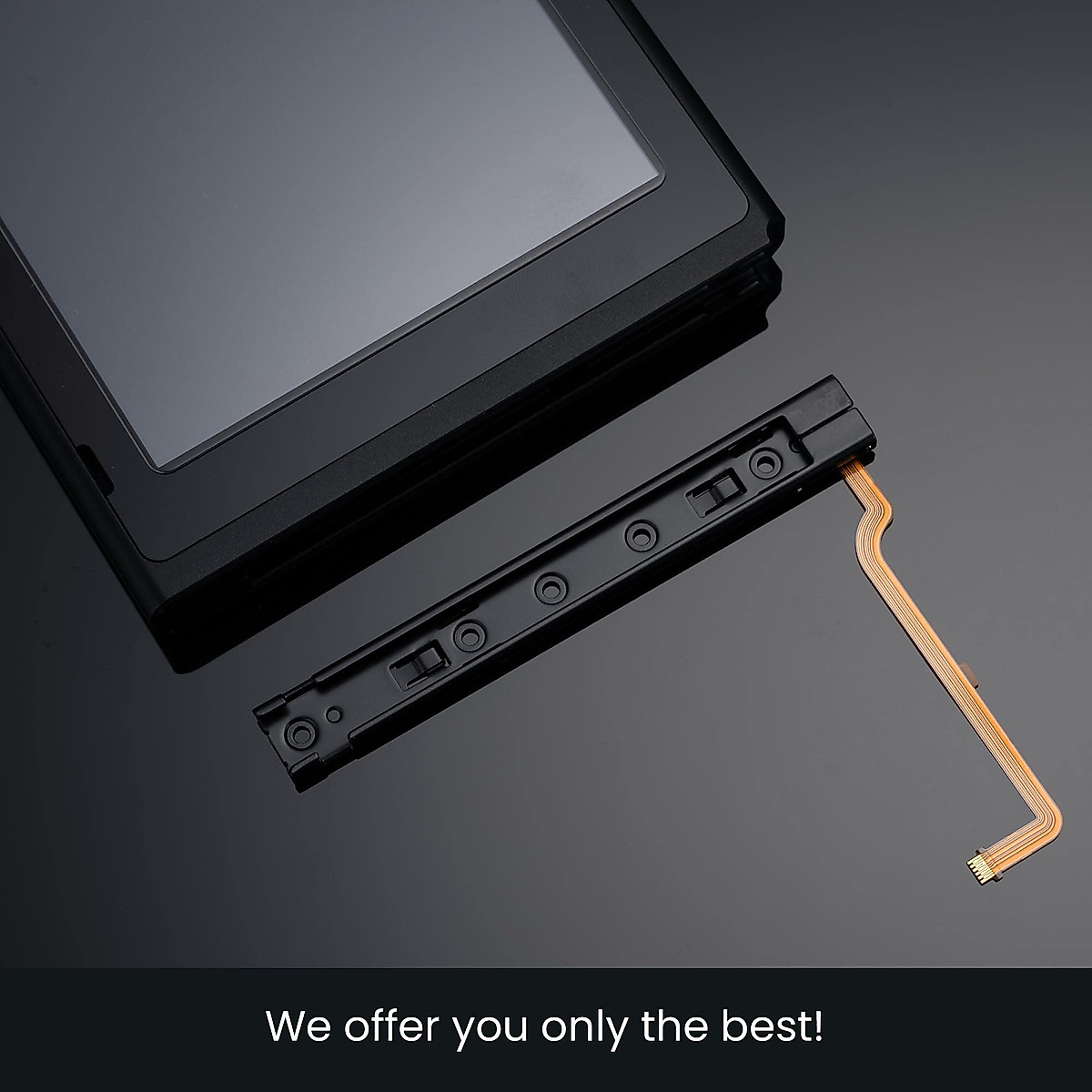 Avericht Replacement Left Slider Rail with Ribbon Cable for Nintendo Switch Console, Metal Slider Bracket Replacement Part. (Left)