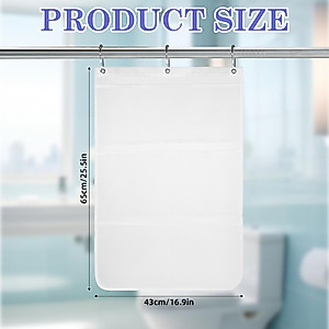 Tucnoeu Mesh Shower Caddy Hanging with 3pcs Adhesive Hooks and 3pcs Metal Loop Hangers, 7 Pockets Shower Hanging Organizer with Quick Drying Mesh,for Shampoo, Soap, White