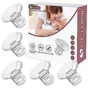 semai Flange Inserts 13/15/17/19/21mm Compatible with Momcozy S12 Pro/S9 Pro/S12/S9/Medela/Spectra/TSRETE 24mm Breast Pump Flanges, Reduce 24mm Nipple Tunnel Down to Correct Size, 5PCS (NOT 5 Pairs)
