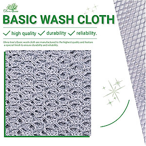 Olivia tree 5PCS Monotone Dish Washing Net Cloths, Dish mesh net,Scourer, Quick Dry, Perfect Scrubber for Washing Dishes 11 inch x11 inch Dish scubber