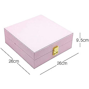 ZZYINH AN207 Pu Leather Simple Storage Jewelry Box Creative Home Earrings Necklace Jewelry Box Portable Dressing Case for Jewelry Gift Box Small Jewelry (Color : Light Purple)