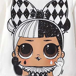 L.O.L. Surprise! Girls Clothes Hoodie and Pant Long Sleeve Stars Print Sweatshirt Leggings Girls Outfits Sets 2Pcs White 6-7 Years