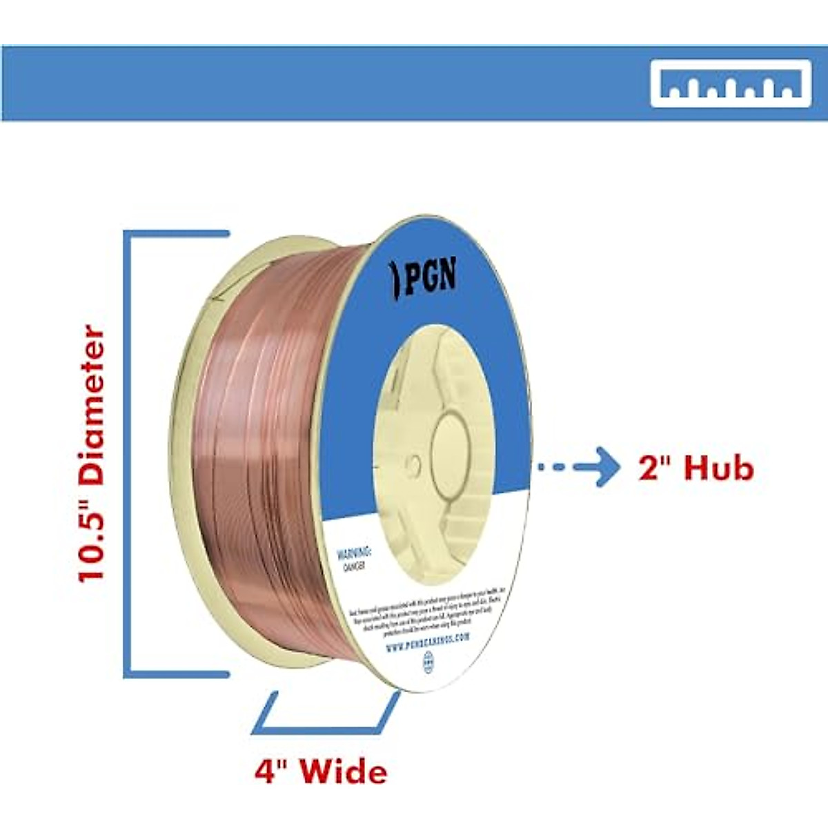 PGN Solid MIG Welding Wire - ER70S-6-0.035 Inch, 44 Pound Spool - Mild Steel MIG Wire with Low Splatter and High Levels of Deoxidizers - For All Position Gas Welding