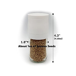 Glass Sesame Seed Grinder, Durable Sesame Mill, (Capacity: About 1oz of Sesame Seeds) Made in Japan (White)
