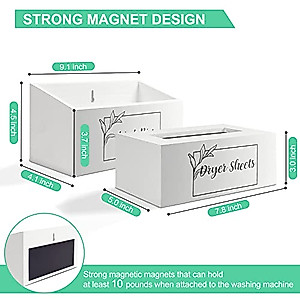 WellSign Dryer Sheet Holder and Magnetic Lint Bin Box Set for Laundry Room Farmhouse Decor,Wooden Dryer Sheet Container Dispenser,Fabric Softener Sheets Organization and Storage for Home Decor 2PK