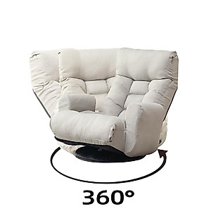 Swivel Lounge Chair, 360° Swivel Recliner Chairs for Adults, Leisure Sofa Chair with Adjustable Head and Waist for Bedroom, Living Room, Nursery, Office