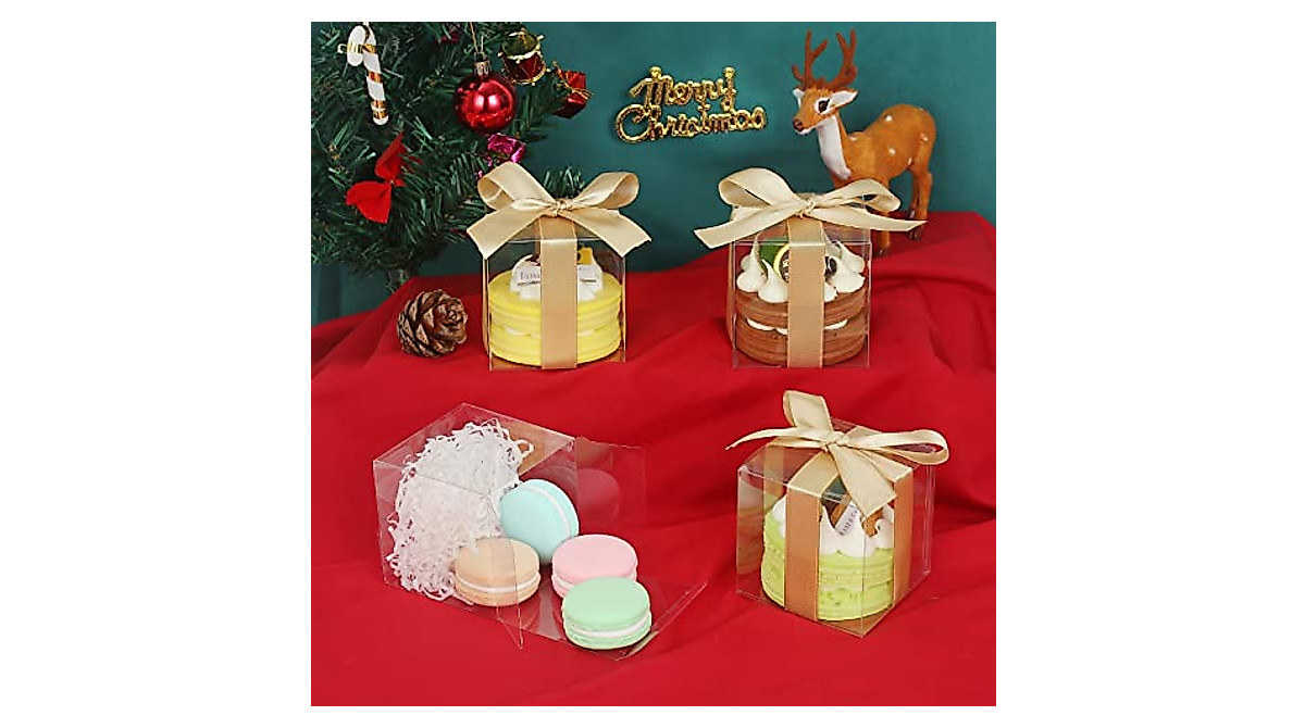 COTOPHER 35 Clear Gift Boxes for Favors – 4x4x4 Inches Party Boxes