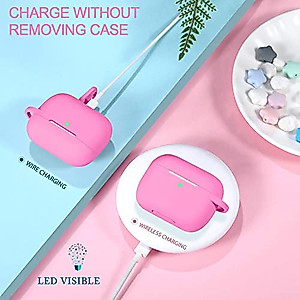 Night-Glow AirPods Pro Case Cover, Hamile Silicone Cases with Keychain Accessories for Apple Airpod Pro 1st/2nd Case 2019 2022, Women Men