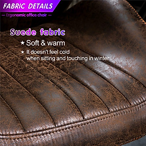 ovios Ergonomic Office Chair,Modern Computer Desk Chair,high Back Suede Fabric Desk Chair with Lumbar Support for Executive or Home Office (Dark Coffee)