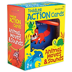 MOLLYBEE KIDS Toddler Action Cards Animal Moves and Sounds, Gifts for Ages 2+