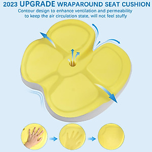 Thicked Seat Cushion for Office Chair - Memory Foam Chair Cushions for Strong Support and Comfort for All-Day Sitting, Relieves Butt Orthopedic Sciatica Hip Coccyx Pain for Car Driving, Wheelchair