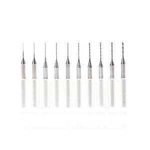 SHINA 10x 0.3mm to 1.2mm Carbide PCB Dremel Jewelry CNC Engraving Drill Bits Set, 10Pcs PCB Print Circuit Board Carbide Micro Drill Bits 0.3mm to 1.2 mm