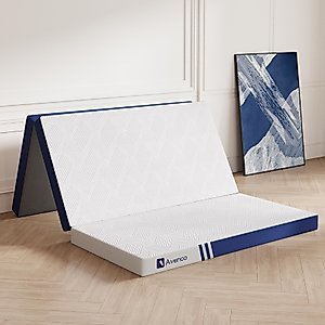 Avenco Folding Mattress Queen, Trifold Mattress 4 Inch Memory Foam for Guest Room/Caravan/Camping/Travel Mattress, Tri Folding Mattress Portable with Removable Cover & Non-Slip Bottom, 80"x60"x4"