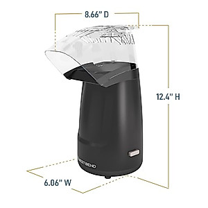 West Bend Air Crazy Popcorn Machine for Healthy Snacking with No Oil, 4-Quart, Black