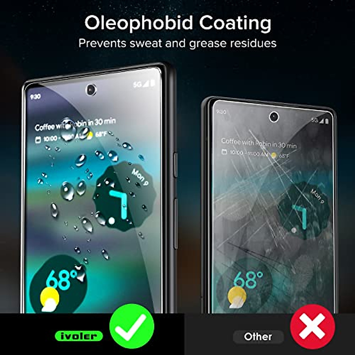 ivoler [3 Pack] Screen Protector Tempered Glass for Google Pixel 6a 5G 2022 (6.1 inch)[Fingerprint Unlock Compatible] with Easy Installation Frame[Not for Pixel 6] 9H Hardness Clear Film Bubble Free