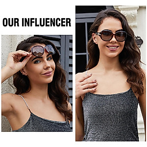 DUCO Classic Sunglasses for Women Jackie O Sun Glasses Wide Shades Designer Style 100% UV Protection 6214