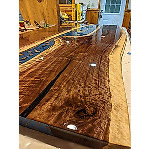 Black Walnut blue epoxy River Dining Table,Top 7' 6" Long by 40" to 44 Wide