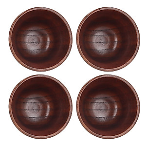 Wooden Cup, 4Pcs Wooden Cup 75ml Natural Wood Healthy Safe Nontoxic Retro Style Heat Insulation Wooden Tea Cups