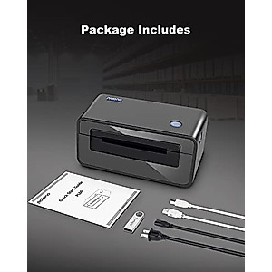 POLONO Thermal Label Printer, PL60 4x6 Label Printer for Shipping Packages, Thermal Label Maker, Compatible with Amazon, Ebay, Etsy, Shopify, FedEx, UPS, etc, Support Windows, Mac, Linux (Gray)