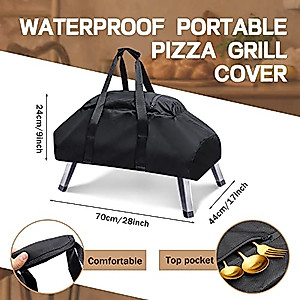 Tessco Pizza Oven Cover Compatible with OoniKoda 16 Waterproof Pizza Accessories Portable Pizza Grill Cover Outdoor Heavy Duty Gas Pizza Oven Carry Accessories with Pocket
