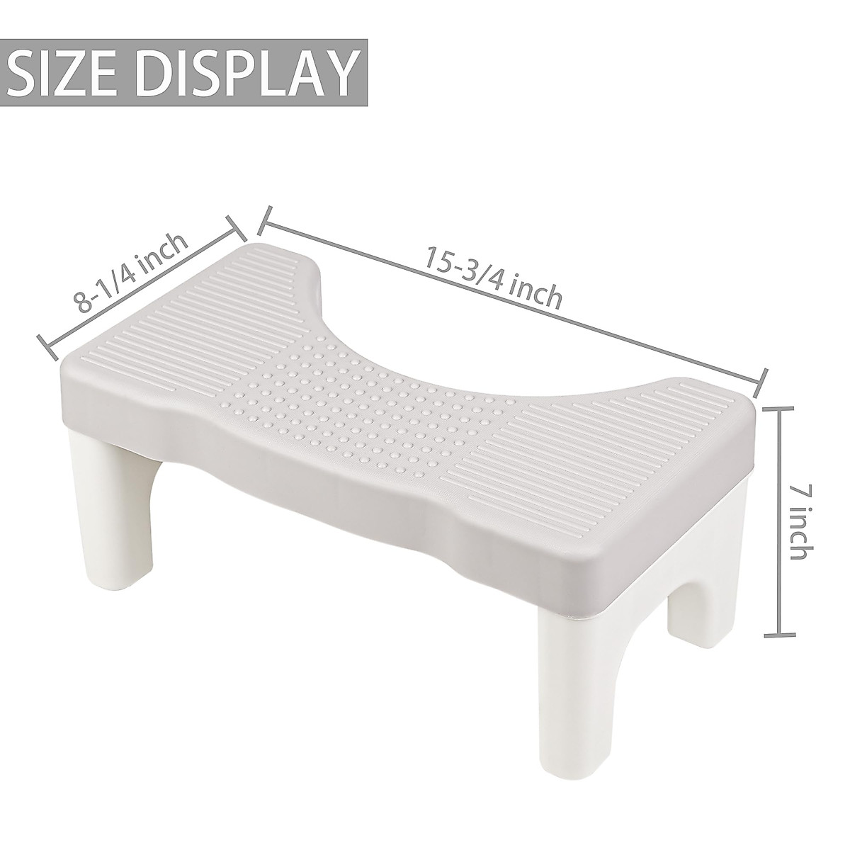 2 Pack Toilet Stool, Bathroom Squat Stool, Poop Stool for Adults, Plastic Potty Stool