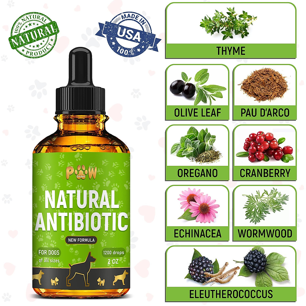 Antibiotic for Dogs | Dog Antibiotic | Antibiotics for Dogs | All Natural Antibiotics | Pet Antibiotics | Organic Ingredients | 2 oz