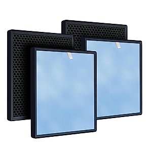 2 Sets HSP001 Replacement Filter Compatible with HATHASPACE HSP001 Smart Air Purifier, 4 Stage Filtration of Fine Pre-Filter, 4 in 2 H13 True HEPA Filter with Activated Carbon Filter, Cold Catalyst