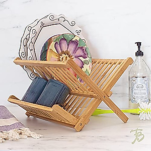 Totally Bamboo Compact Collapsible Dish Drying Rack