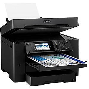 Epson Workforce Pro WF-7840 Wide-Format All-in-One Wireless Color Inkjet Printer, Black - Print Scan Copy Fax - 4.3" LCD, 25 ppm, 4800x2400 dpi, 13"x19", 50-Sheet ADF, Auto 2-Sided Printing, Ethernet