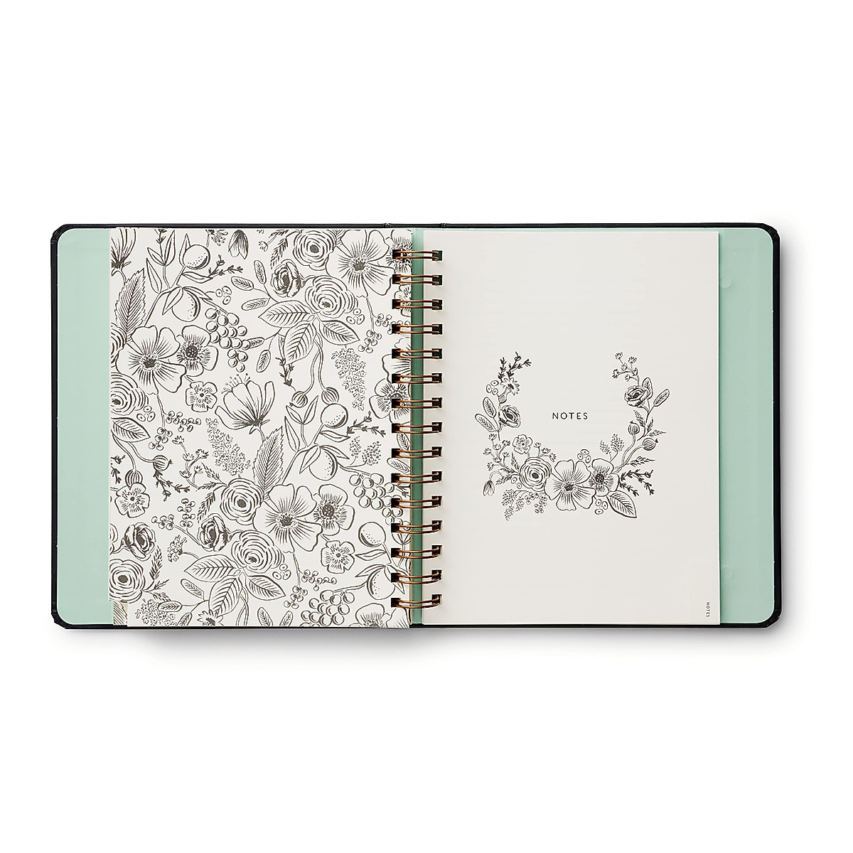 RIFLE PAPER CO. 2024 Flores 17-Month Covered Planner - Aug 2023-Dec. 2024, Weekly and Monthly Pages, Includes Inspirational Quotes, Sticker Sheets, and Illustrated Endpapers