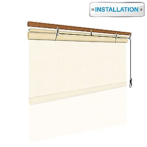 Patio Paradise Roll up Shades Roller Shade 7'Wx6'H Outdoor Shade Blind Pull Shade Privacy Screen for Patio Porch Deck Balcony Pergola Trellis Carport Brown