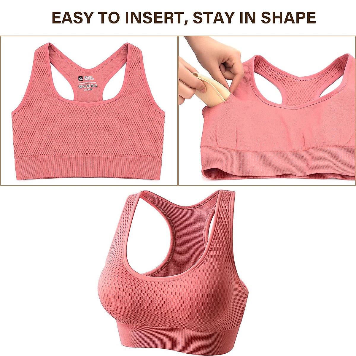 Nimiah Bra Pads Insert 3 Pairs Sewn Edge Bra Inserts Cups Push up | Swimsuit Replacement Pads