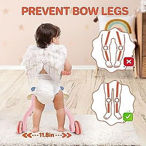 Alkinoos Baby Push Walker with Musical Play Table, Speed & Height Adjustable Learning Walker for Baby for 12 Month and Up - Pink Forest