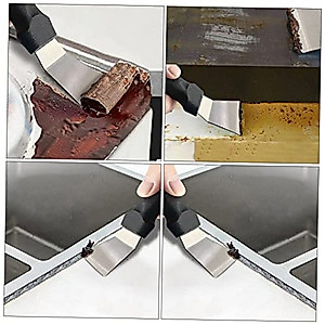 PRETYZOOM 4pcs Cleaning Blade Tools Razor Floor Scraper Tile Floor Scrapers Glue Tile Adhesive Removal Paint Squeegee Jar Opener Tool Floor Tile Cleaning Scraper Cement Stainless Steel Black