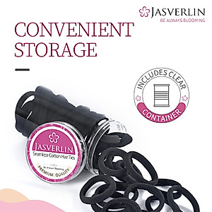 JASVERLIN Cotton Hair Ties Elastic Hair Bands, Seamless Ponytail Holders for Thick Curly Heavy Hair, Soft Fabric Hair Styling Accessories for Women Girl Men, 1.5-Inch 100pcs Assorted (Golden Horizon)