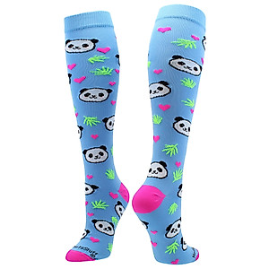 MadSportsStuff Happy Panda Bear OTC Socks (Sky Blue, Small)