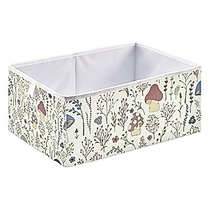 xigua Mushroom Cube Storage Bin Large Collapsible Storage Basket Toys Clothes Organizer Box for Shelf Closet Bedroom Home Office, 11 x 11 x 11 Inch
