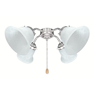 Aspen Creative Faux Alabaster 23106-4 Transitional Bell Shaped Ceiling Fan Replacement Glass Shade, 2-1/8" Fitter, 6-1/8" Diameter x 4-1/2" Height, 4 Pack, 4 Piece