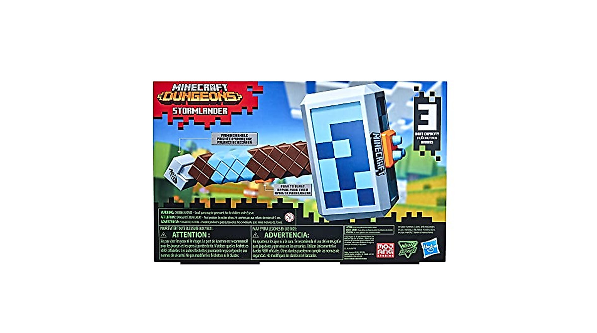 NERF Minecraft Stormlander Hammer - Dart-Blasting Action