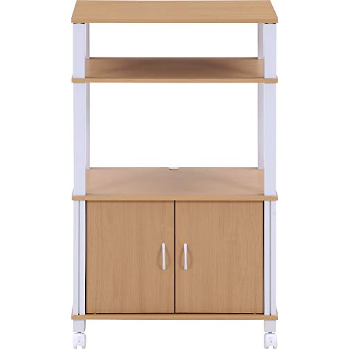 Fuji Boeki 99906 Multi Wagon, Kitchen Wagon, Width 23.5 inches (59.7 cm), Natural, White, Easy Assembly, Comes with Casters