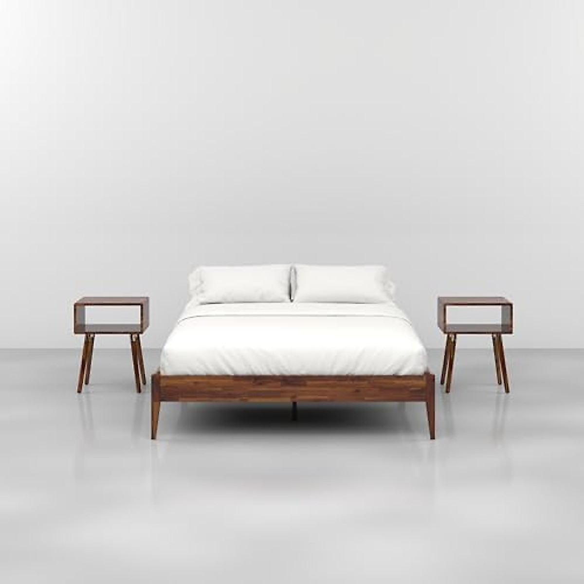 Dinkee Basic Bed Frame Without headboard - Dark Chocolate - Queen