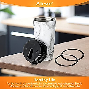 AIEVE Replacement Seals for Simple Modern Insulated Tumbler with Lid and Straw, 5 Pack Replacement Gasket for Simple Modern Tumbler