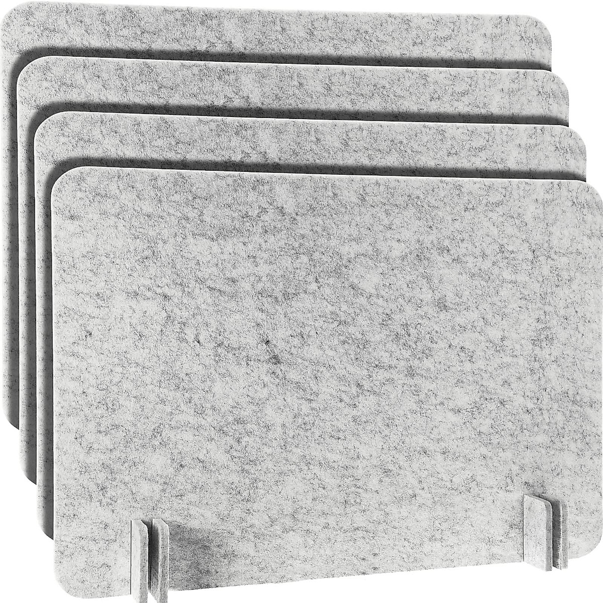 4 Pack Acoustic Freestanding Desk Divider Noise Reducing Desk Privacy Panel 16 x 24 Inch for Table Standing Sound Proof Dividers Desktop Office Furniture Partitions for Classroom (Black Gray)