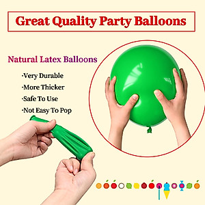 110Pcs Dark Green Balloons Latex Party Balloons 12 inch Round Helium Balloons for Dark Green Themed Christmas Green Balloon (with 2 Ribbons).