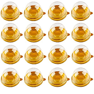 RAUVOLFIA 100 Pcs Mini Cupcake Container with Clear Dome, 2 Inch Transparent Plastic Muffins Cheese Pastry Dessert Mooncake Display Holder for Wedding Birthday Party