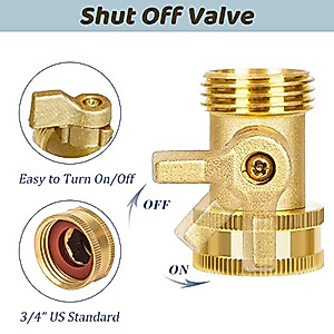 SHOWNEW High Pressure Hose Nozzle, Solid Brass Water Hose Jet Nozzle Sprayer Sweeper with Hose Shut Off Valve, Heavy Duty 3/4" GHT Jet Nozzles for Garden Hose - 2 Set