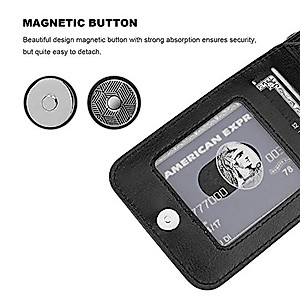 KIHUWEY iPhone 11 Pro Max Case Wallet with Credit Card Holder, Premium Leather Magnetic Clasp Kickstand Heavy Duty Protective Cover for 11 Pro Max 6.5 Inch(Black)